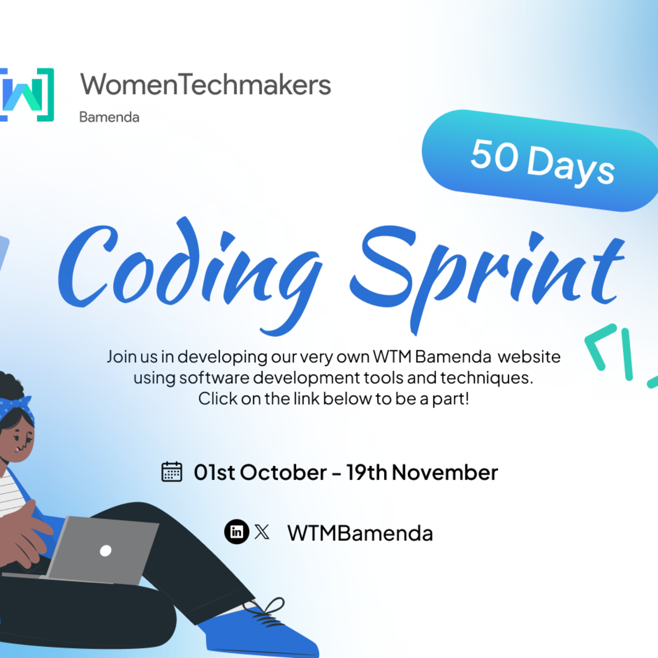 See WTM Bamenda 50 Days Coding Sprint at Google Developer Groups GDG Bamenda